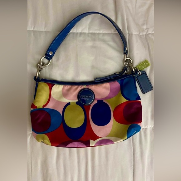 Coach | Bags | Coach Multicolor Signature Monogram Logo Hobo Purse ...
